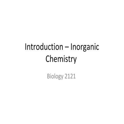 Inorganic chemch2 | PPT | Chemistry | Science