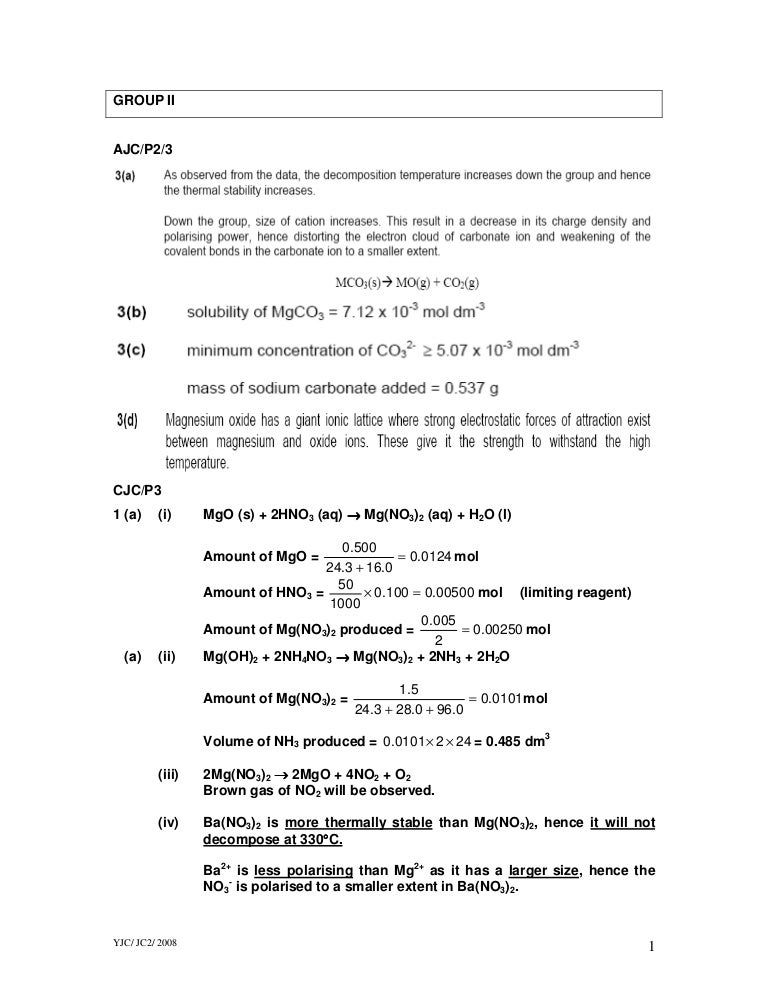 Inorganic chemistry revision package solutions