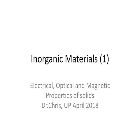 Inorganic materials 1/2 | PDF
