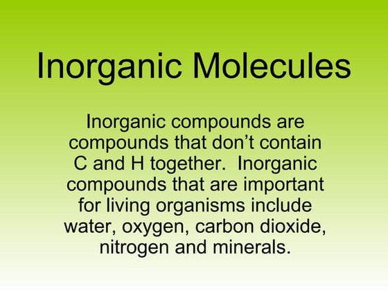 Organic And Inorganic Molecules