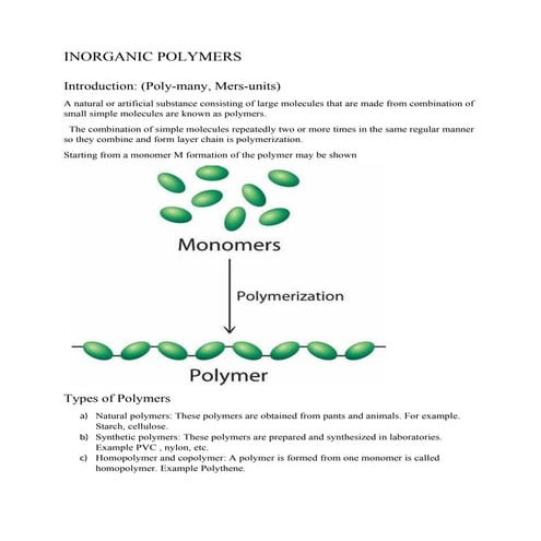 Inorganic Polymers Of Inorganic Chemistry | DOCX