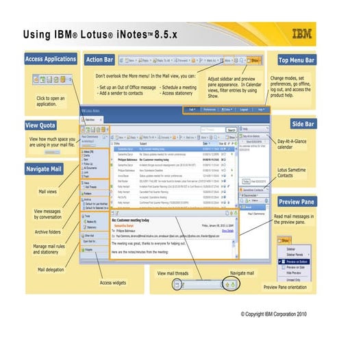 Lotus iNotes 8.5.x Reference Card | PPT