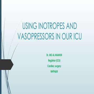 USING INOTROPES AND VASOPRESSORS IN OUR ICU | PPTX