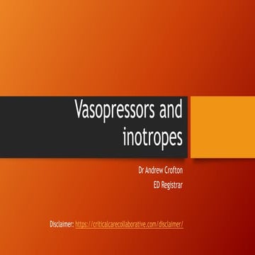 Inotropes and vasopressors | PPTX