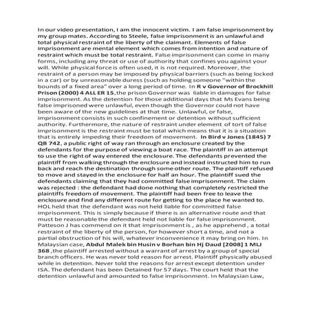 Tort assignment self-explanation script | PDF