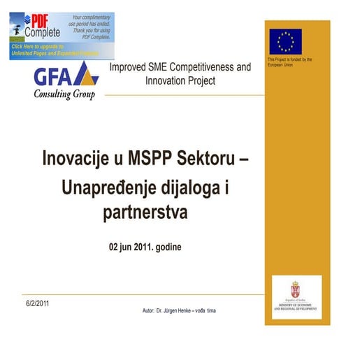 Inovacije u mspp sektoru | PPT