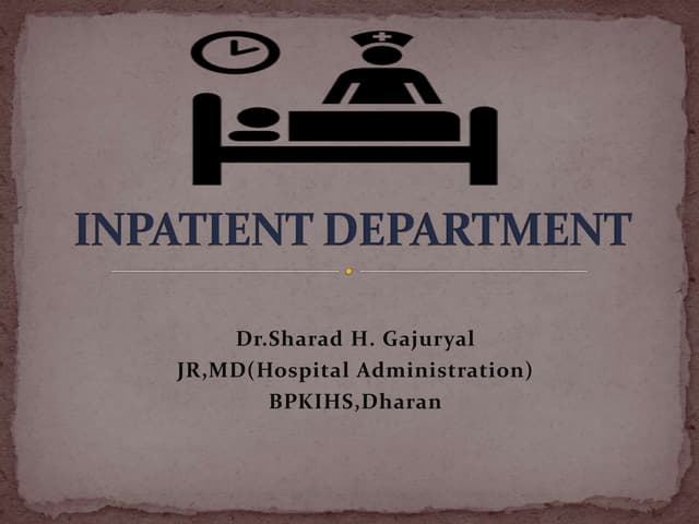 Types of wards in Single & Multispeciality Hospital | PPTX