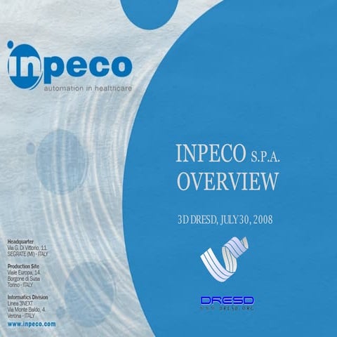 3rd 3DDRESD: Inpeco Overview | PPT
