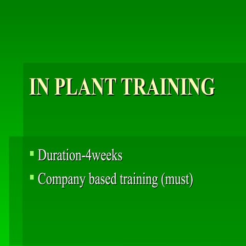 In plant training | PPT