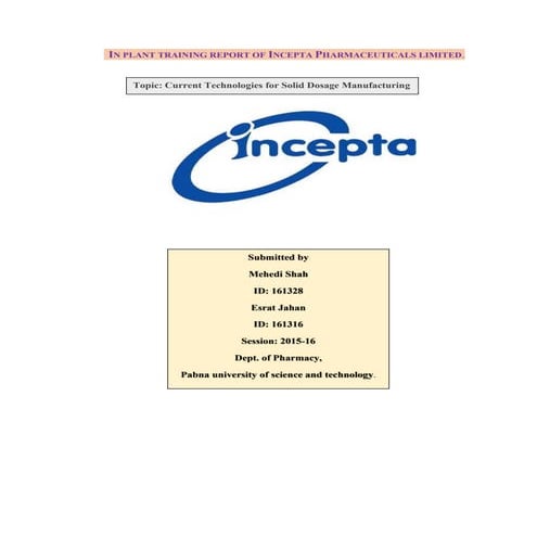 In Plant Training Report of Incepta Pharmaceuticals.pdf