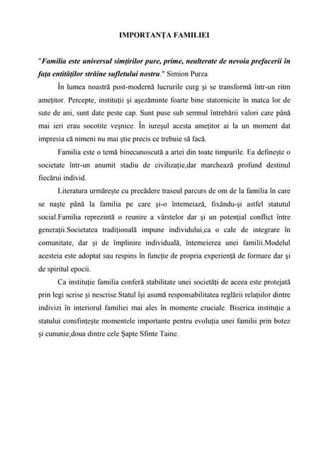 Rolul familiei | PPT