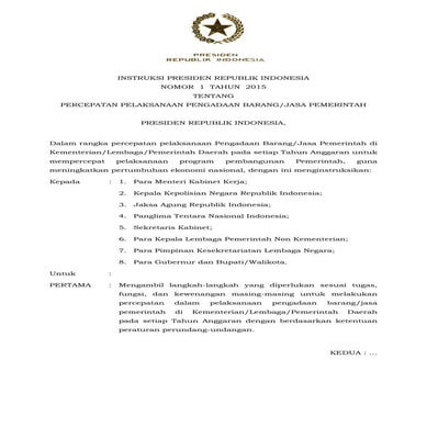 Inpres nomor 1 tahun 2015 | PDF