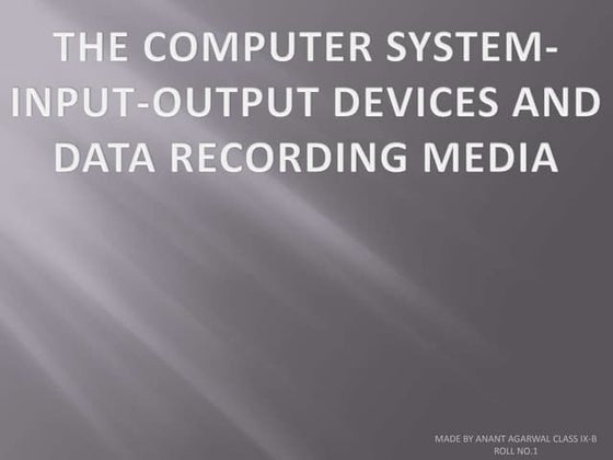Introduction To Computer Unit 1 Notespdf Computer Peripherals Computing