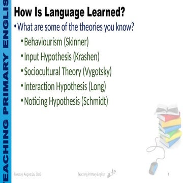 Input and Intake - in the context of teaching English Language in ...