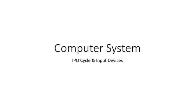GRADE 2 ICT/COMPUTING INPUT AND OUTPUT.pptx | Operating Systems | Computer Software and Applications
