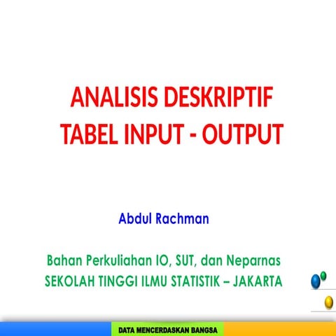 ANALISIS DESKRIPTIF PADA MODEL INPUT OUTPUT.ppt