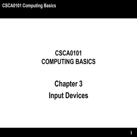 Input Output Devices Ppt