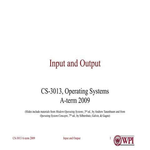 Input Output Overview.ppt