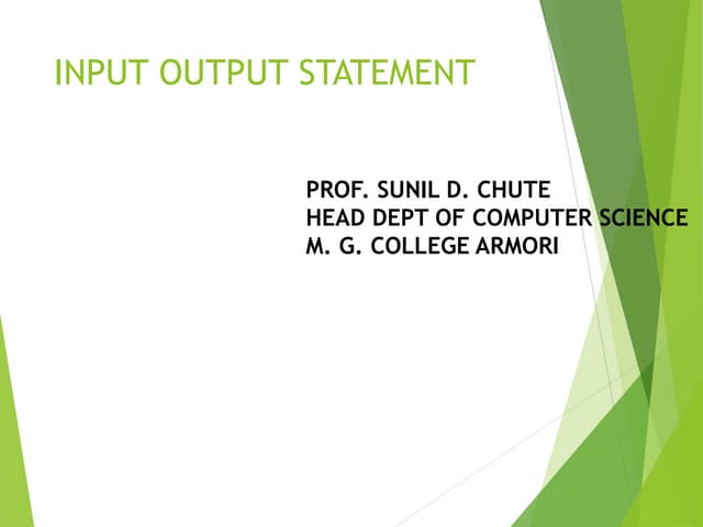 Input Output Statement Ppt 6417
