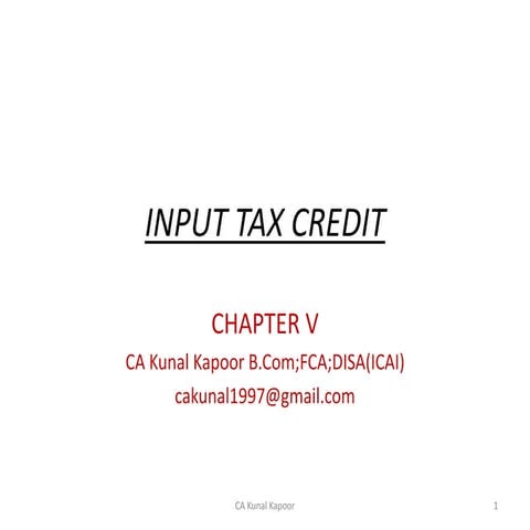 input_tax_credit_itc.pdf gst taxation tac | PDF | Business Accounting & Finance | Business