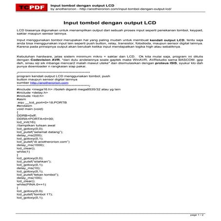 Input tombol dengan_output_lcd | PDF