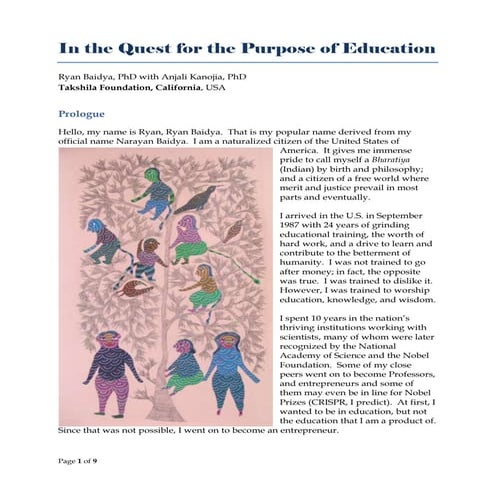 In Quest for_the Purpose of Education | PDF