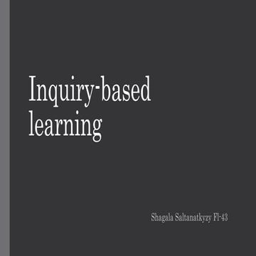 Inquiry based learning | PPTX