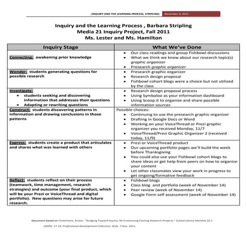 Inquiry and the learning process | PDF