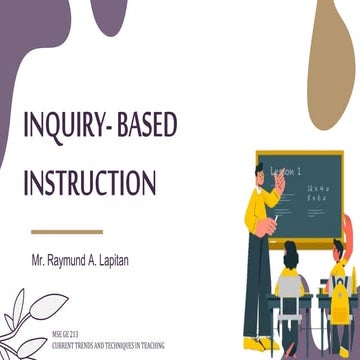 Inquiry-based instruction | PPTX | Education industry | Industries