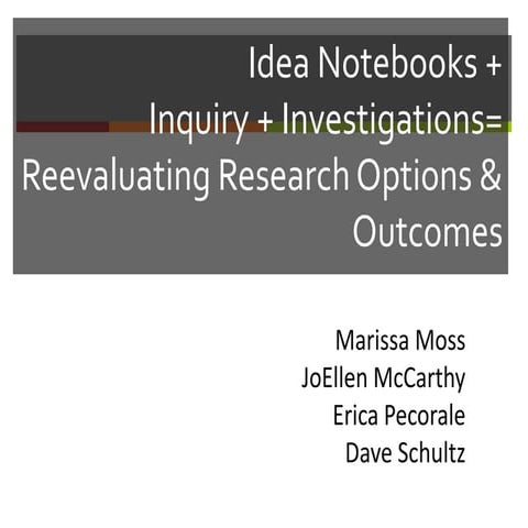 Inquiry Notebooks | PPT