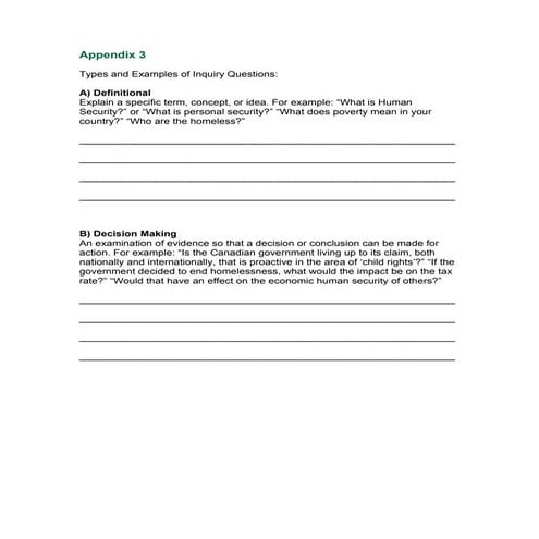 Inquiry Question Samples | DOC