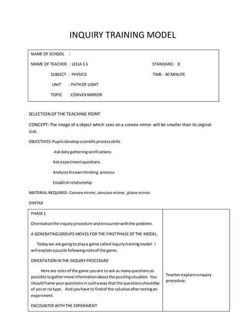 An innovative lesson plan | PDF | Physics | Science