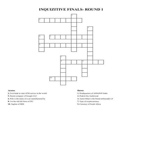 Inquizitive finals-round-1 | PDF | Games and Puzzles | Hobbies & Interests