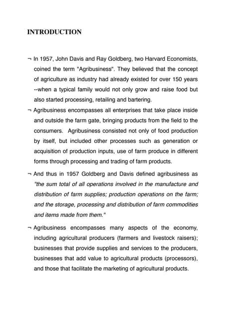 Introduction to Agribusiness Management | PPT