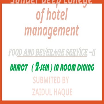Sequence of Service Room Service | PPT