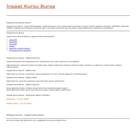 Insaat kursu-erzurum | PDF