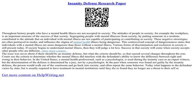 Infographic Definition Of Insanity Defense