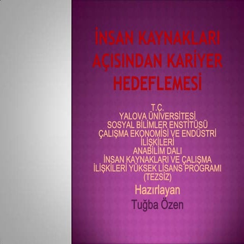 İnsan Kaynaklari Açisindan Kari̇yer Hedeflemesi̇ | PPT
