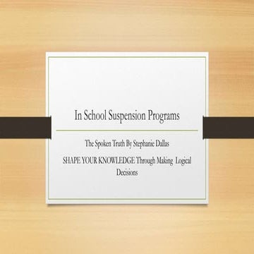 In school suspension programsfinal | PPTX