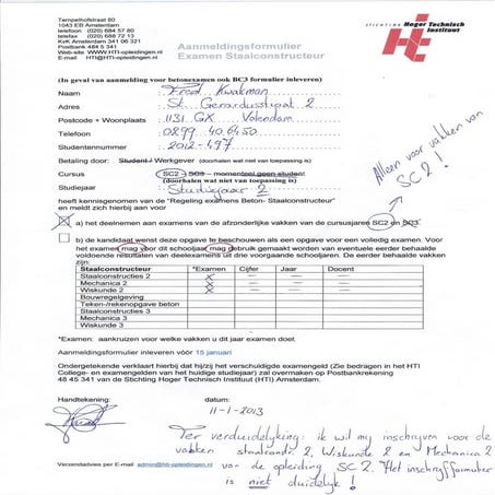 Inschrijven examens hti | PDF