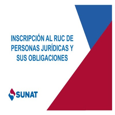 INSCRIPCIÓN AL RUC DE PERSONAS JURÍDICAS Y SUS OBLIGACIONES ...