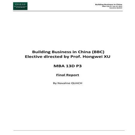 INSEAD Building Business in China report | PDF