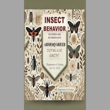 Insect Behaviour : Patterns And Determinants | PDF