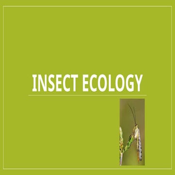 Insect Ecology. lec 1, AGRD231.Entomology | PPTX