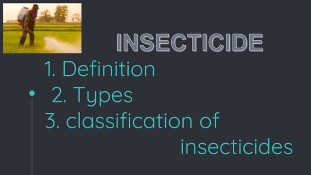 Classification of insecticides based on chemical nature | PPTX