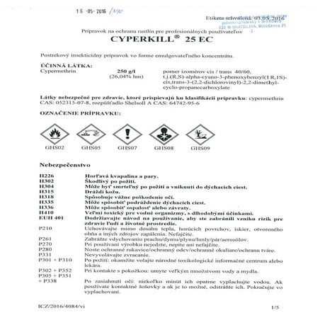 Insecticide cyperkill 25 ec label | PDF