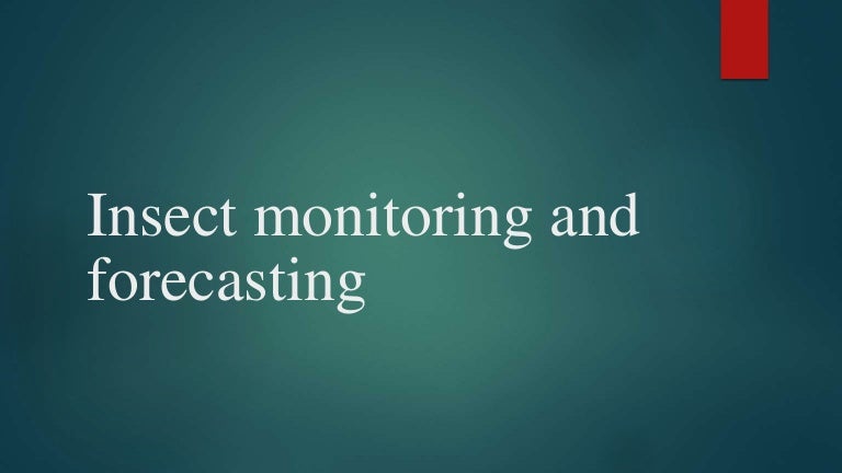Insect monitoring forecasting