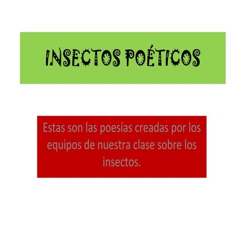 Insectos poéticos | PPT