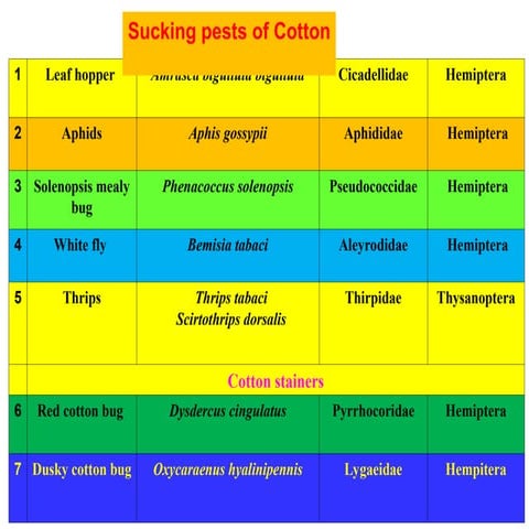 insect pests of cotton and their management | PPT