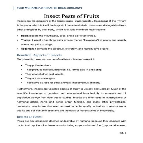 Insect Pests of Fruits | PDF